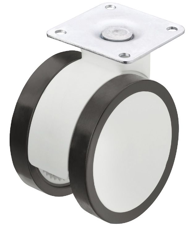 Коліщатко, поворотне колесо, пластикове, з пластиною ...